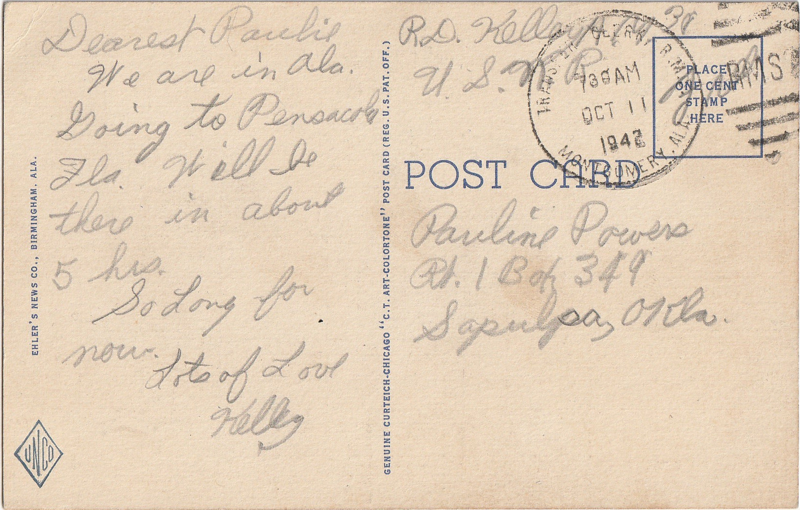Air Corp Basic Flying School Gunter Field Montgomery Postcard ...