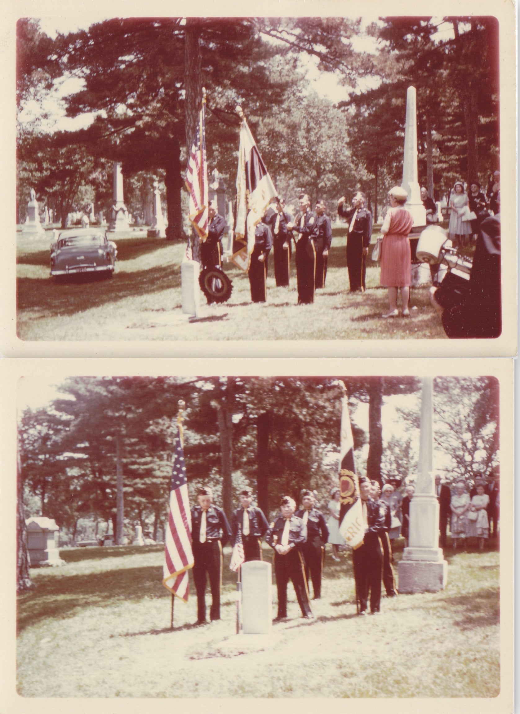 Military Funeral Honors- 1950s Vintage Photographs- SET of 2- Old Colo ...
