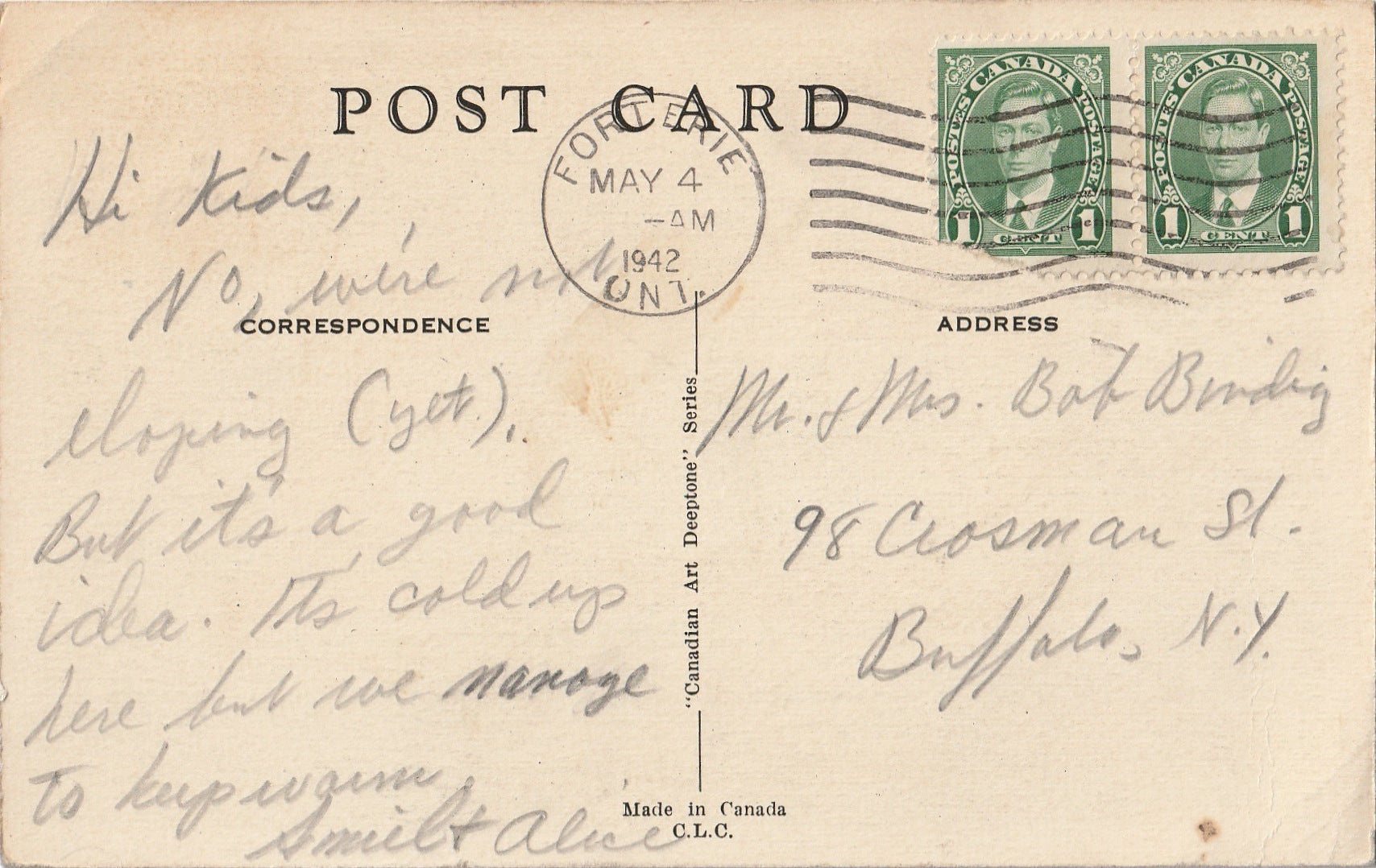 Canadian Royal Air Force Flag - Postcard, c. 1940s – Ephemera Obscura ...