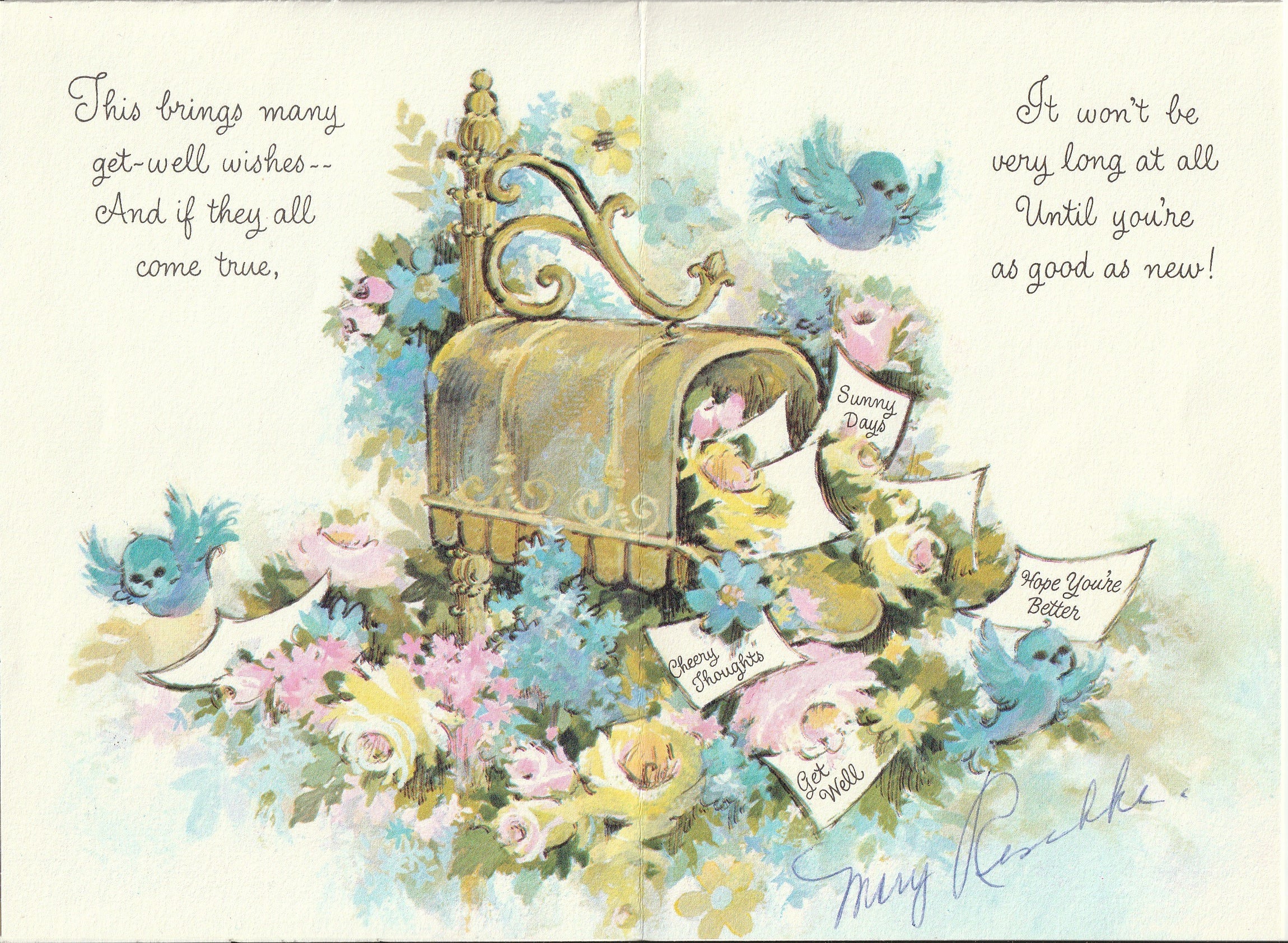 Cheery Get-Well Wishes - Card, c. 1970s – Ephemera Obscura Collection