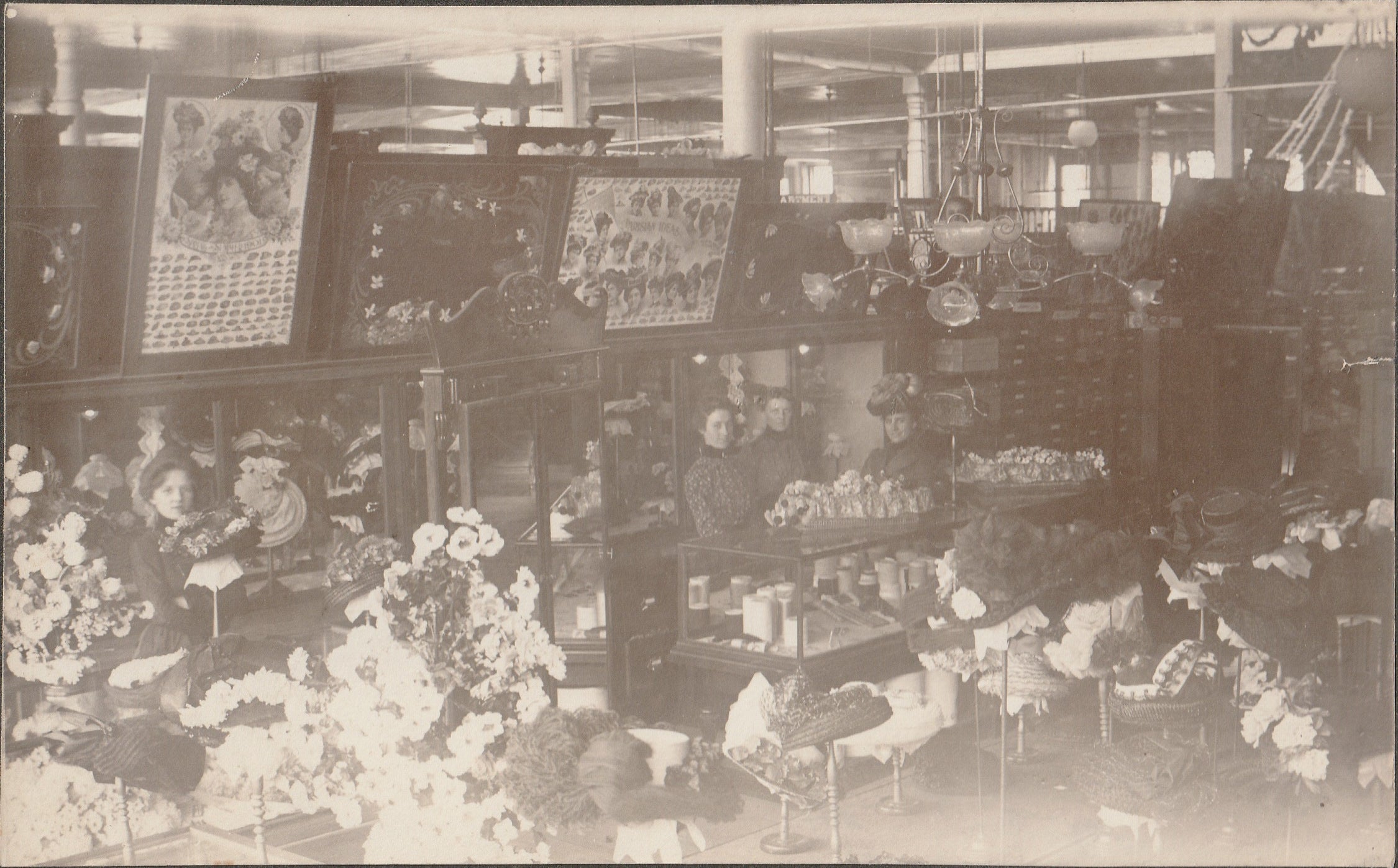 Edwardian Ladies Millinery Department - Cabinet Photo, c. 1900s ...