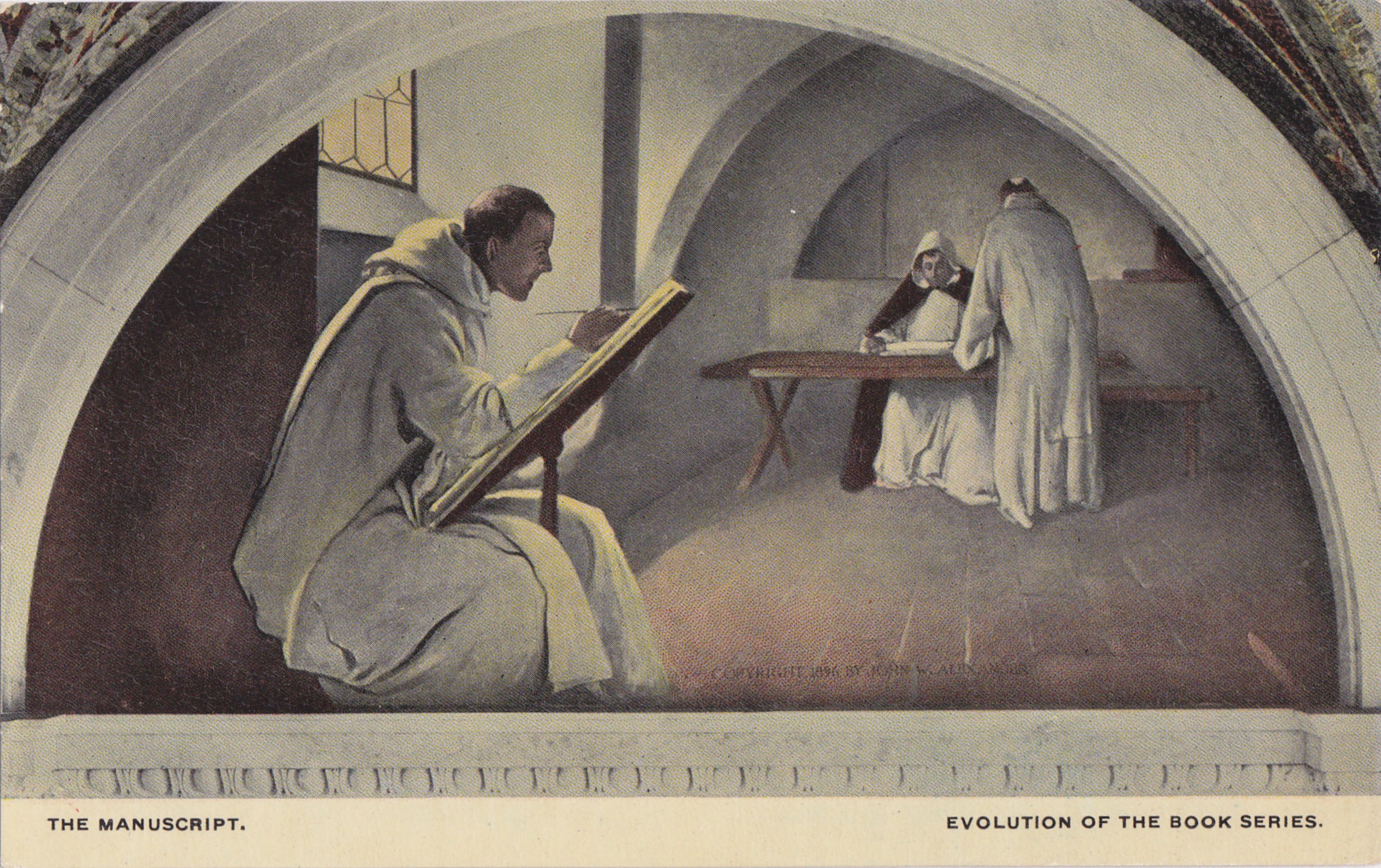 Evolution of the Book- 1930s Vintage Postcards- SET of 4- Library of C ...