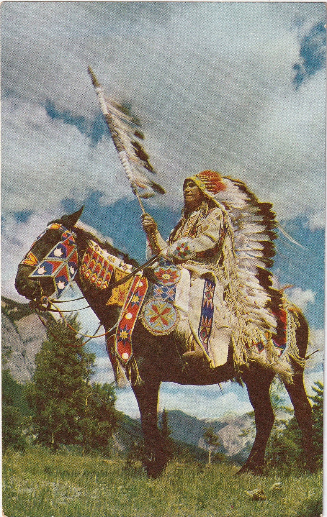Indian Chief - Postcard, c. 1950s – Ephemera Obscura Collection