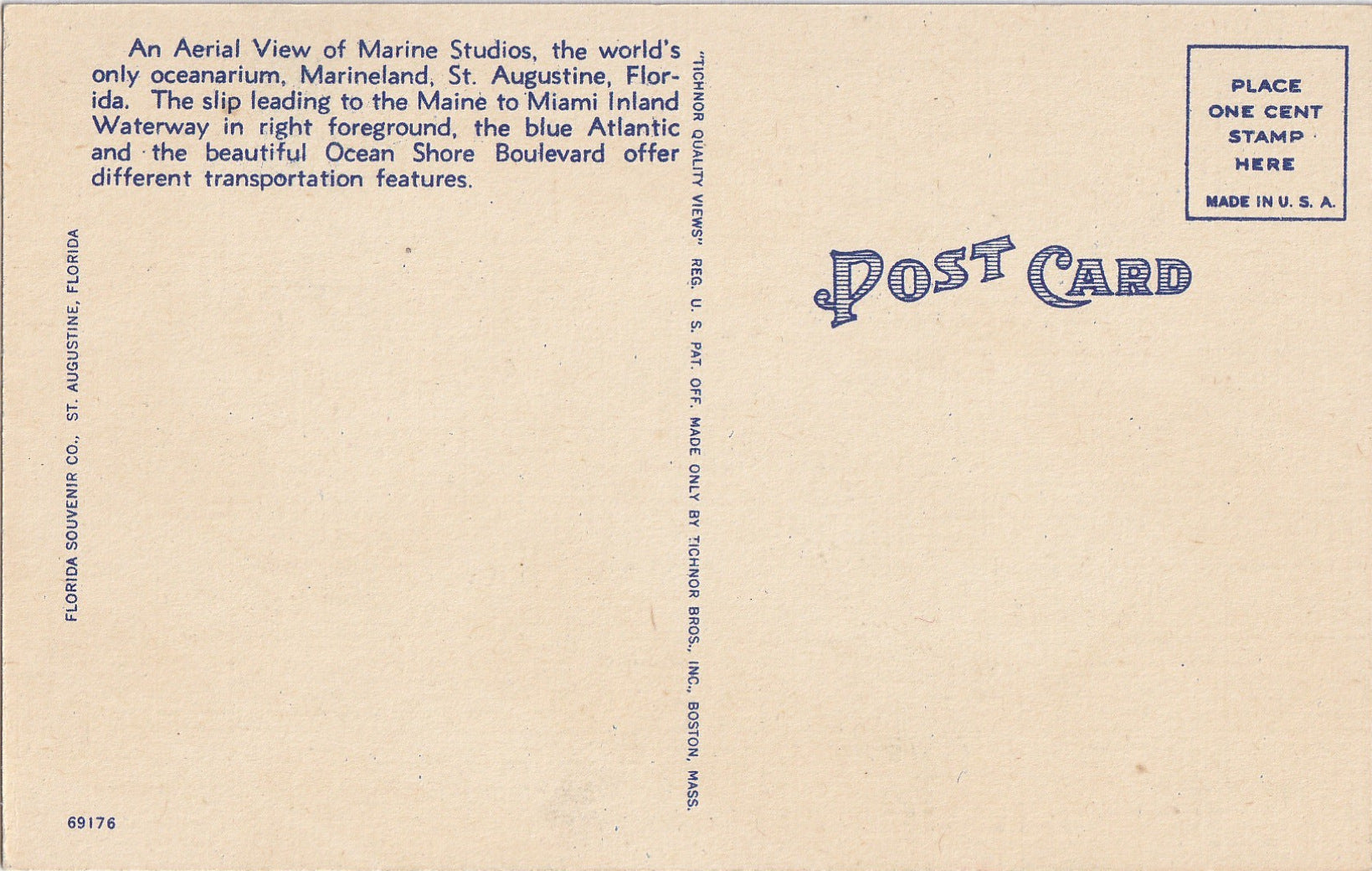 Marine Studios - Marineland, FL - Postcard, 1940s – Ephemera Obscura ...