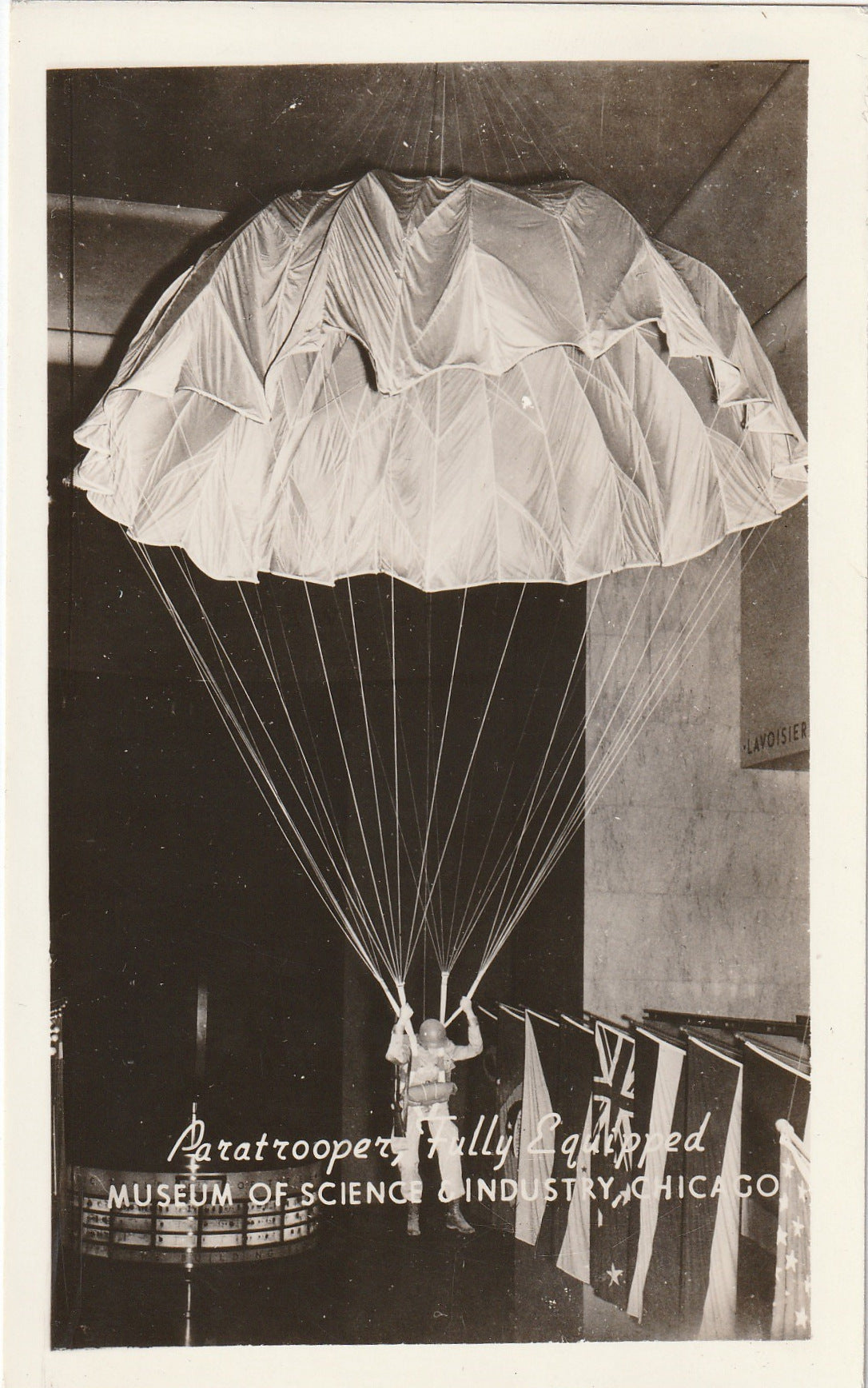 Paratrooper - Museum of Science and Industry - Chicago RPPC, c. 1940s ...