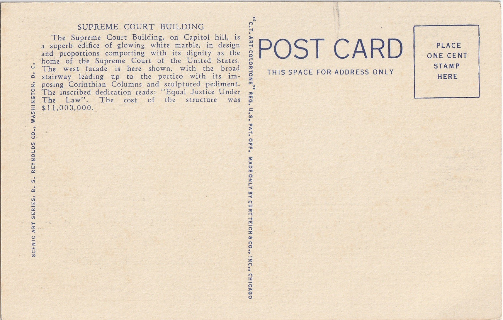 United States Supreme Court - Washington, DC - SET of 2 - Postcards, c ...