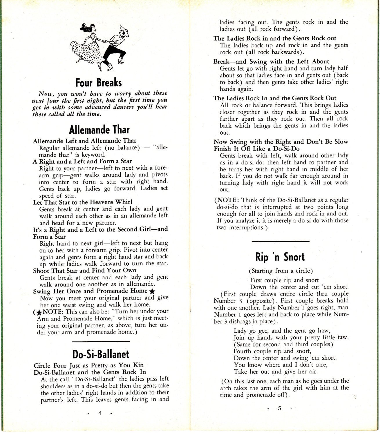 Square Dancing For Beginners- 1950s Vintage Booklet- Glossary of Terms ...